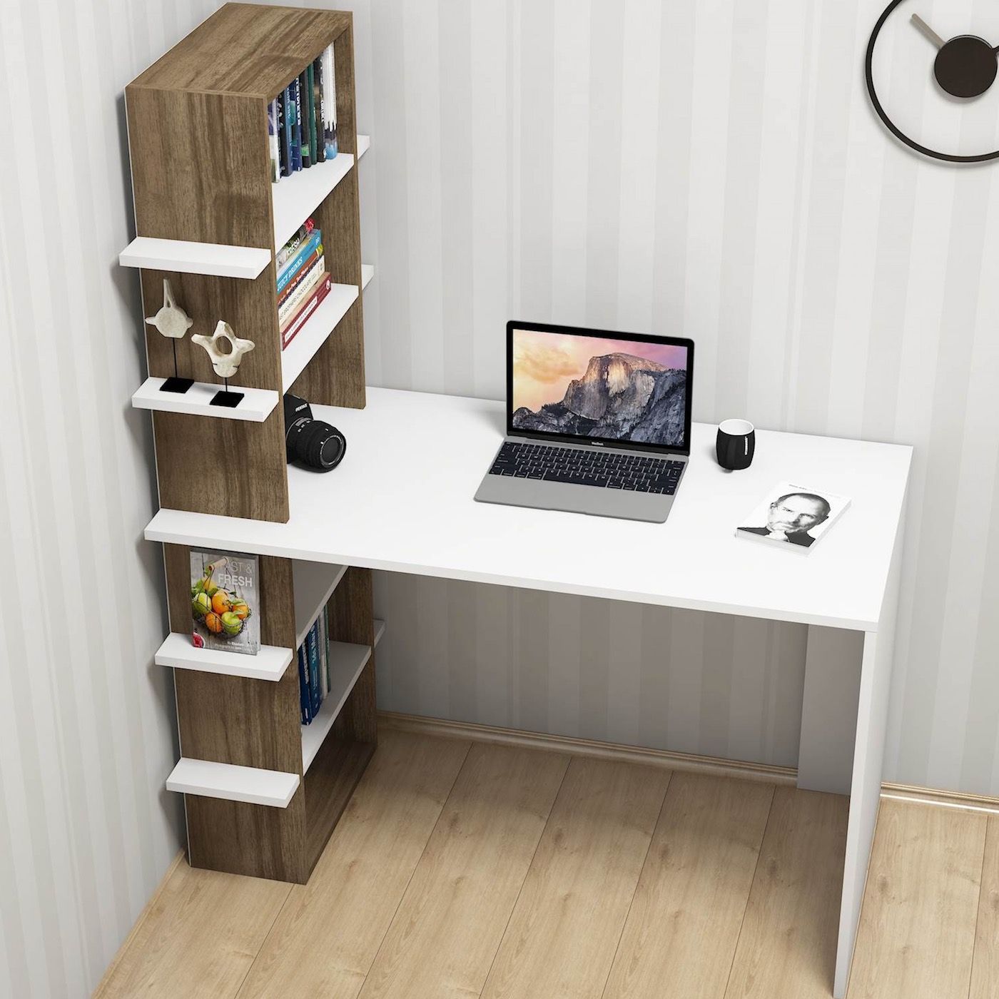 Scrivania con libreria integrata moderna Booker