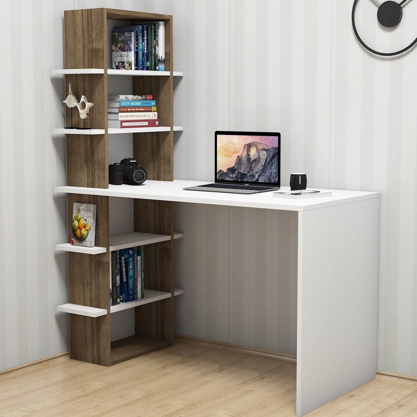 Scrivania con libreria integrata moderna Booker