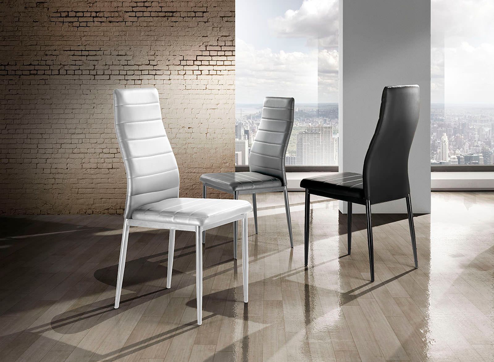 Set 4 sedie da cucina moderne Circuit Black