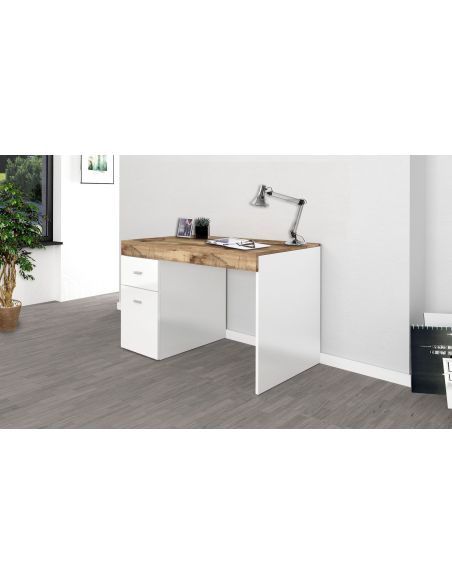 Scrivania salvaspazio con cassetto e anta Danny 100 Maple