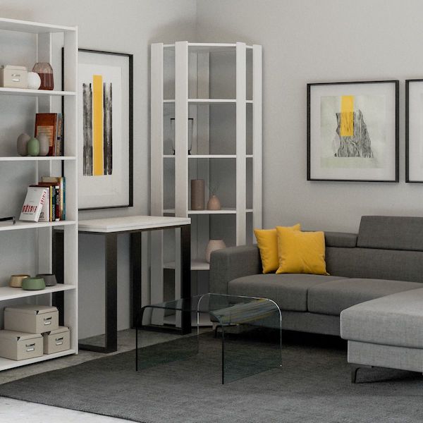 Librerie angolari e mensole design moderno per il soggiorno