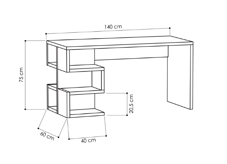 Kenny scrivania per cameretta ragazzi in legno 140 x 60 cm